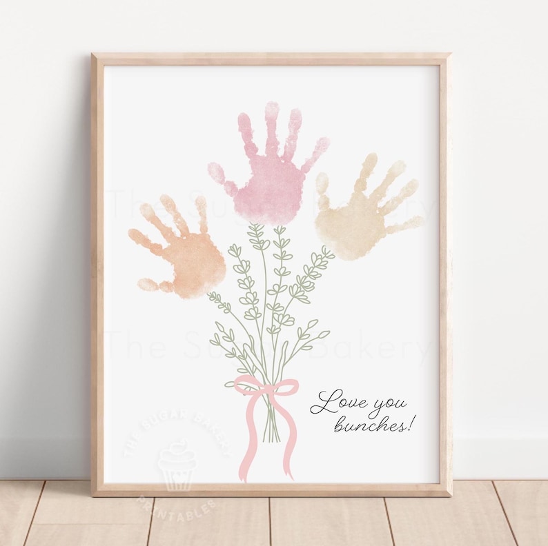 Mother's Day Handprint Art Printable, Flower Handprint Craft Gift for ...