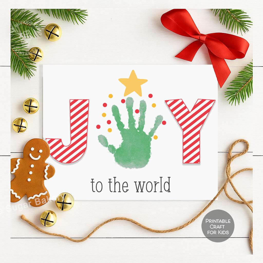 JOY Christmas Tree Handprint Art, Preschool Handprint Art Craft ...