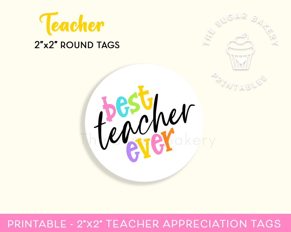 Best Teacher Ever TEACHER APPRECIATION TAG 2x2 - Etsy
