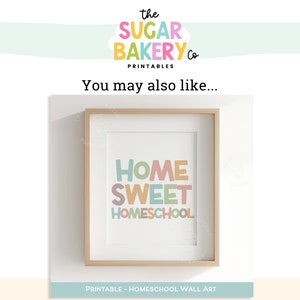 Home Sweet Homeschool Sign, Homeschool Decor, Rainbow Pastel Wall Art ...