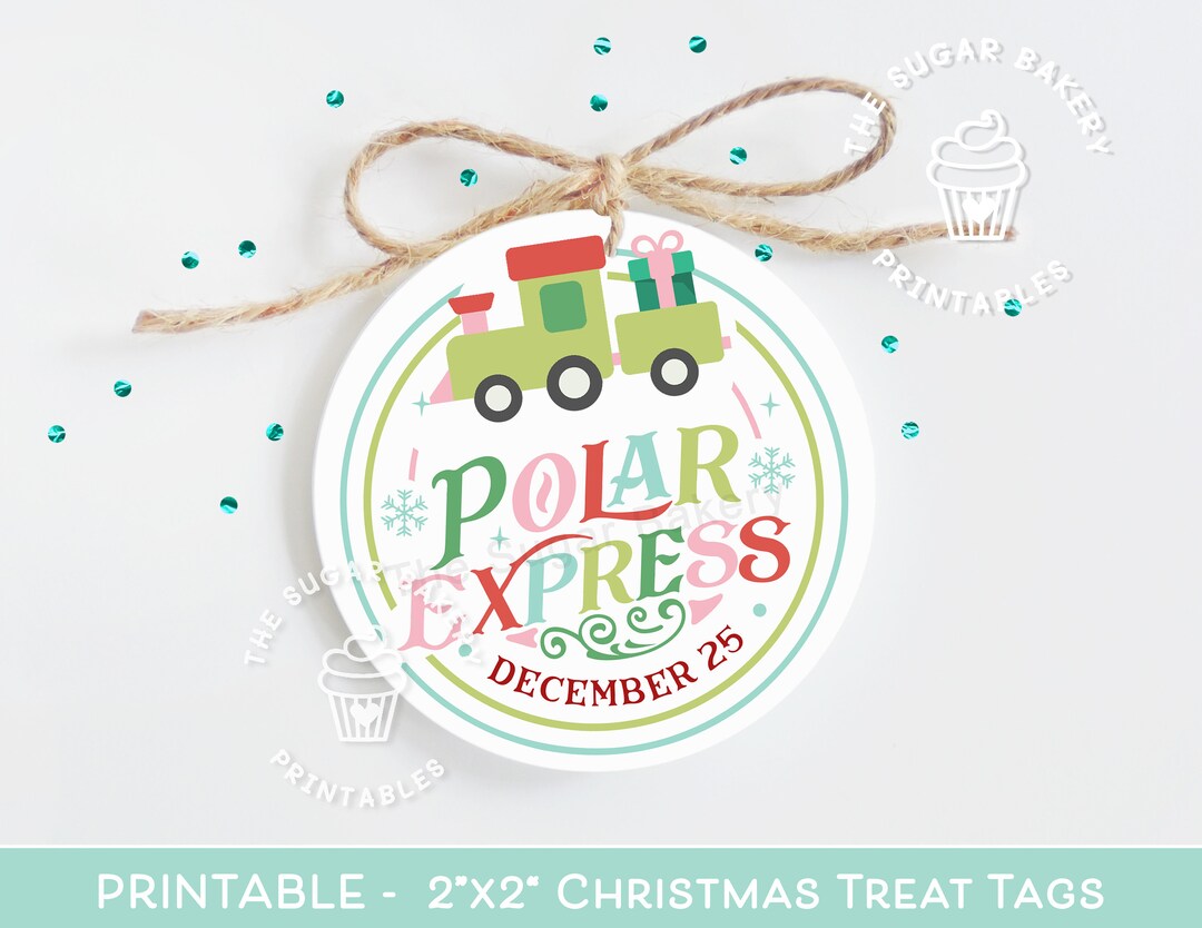 POLAR EXPRESS Christmas Eve Tags, Christmas Cookie Tag, Printable ...