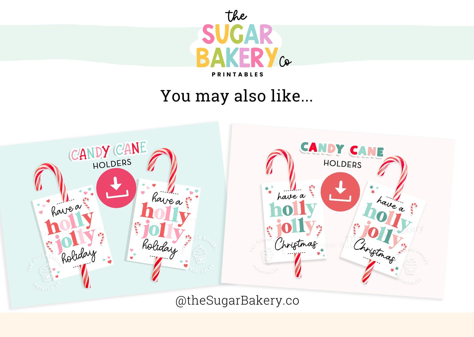 Candy Cane Cookie Bag Topper, Christmas Treat Bag Toppers, Printable ...