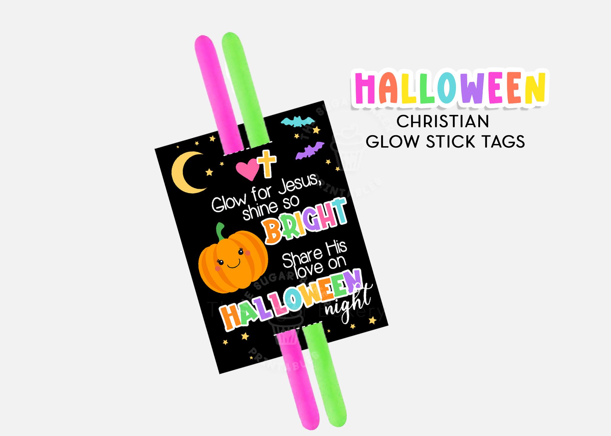 Christian Halloween Glow Stick Tags Printable, Let Your Light Shine ...