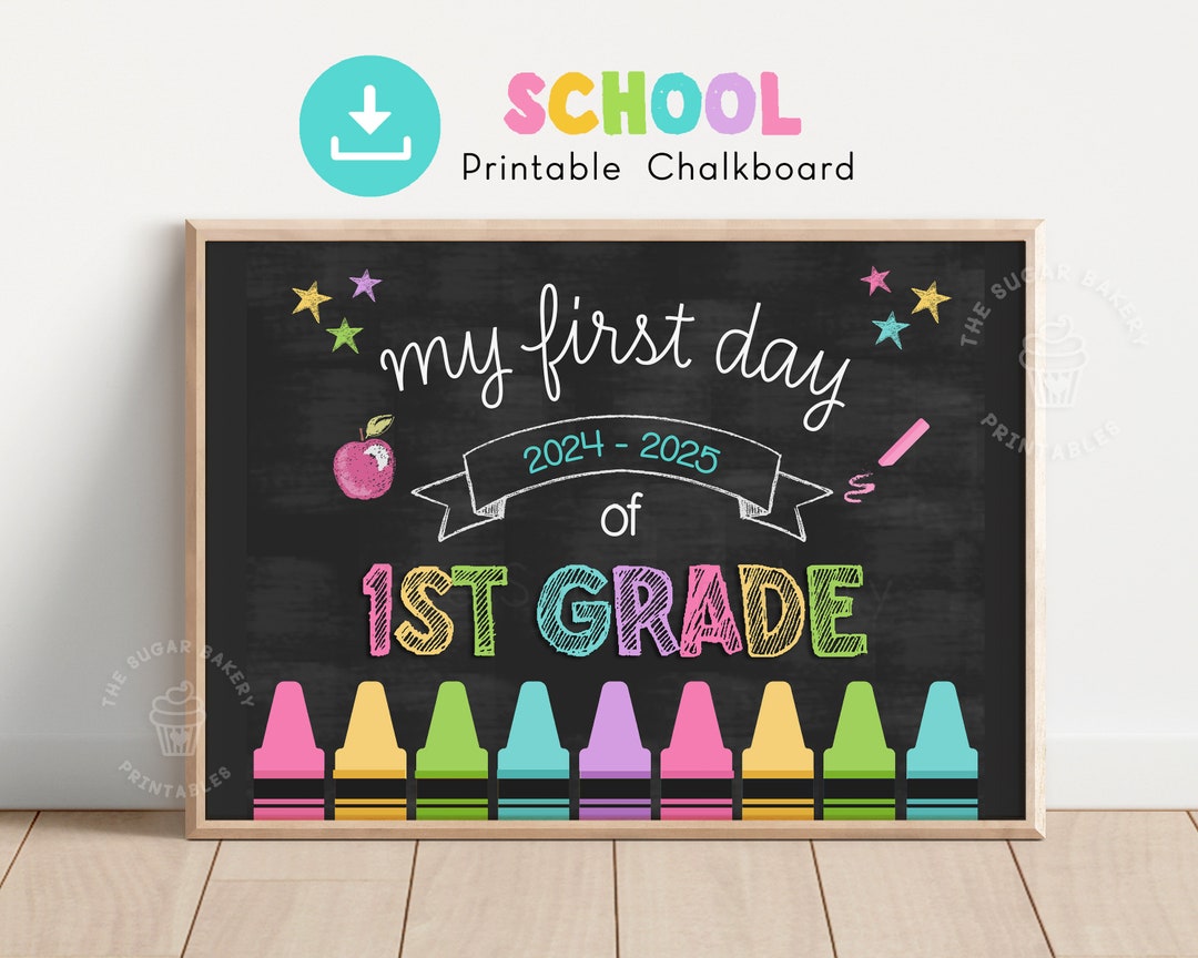 First Grade School Sign Printable, FIRST Day of School Sign Printable ...