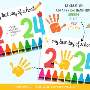 School Handprint Art Craft, Last Day of School 2024, Preschool Prek ...