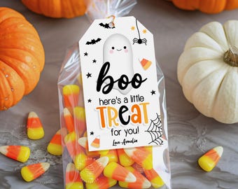 EDITABLE Halloween Treat Tag Boo Halloween Tags Halloween Pumpkin Party ...