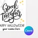 Printable Happy HALLOWEEN Gift Tag, Editable Halloween Favor Tag for ...