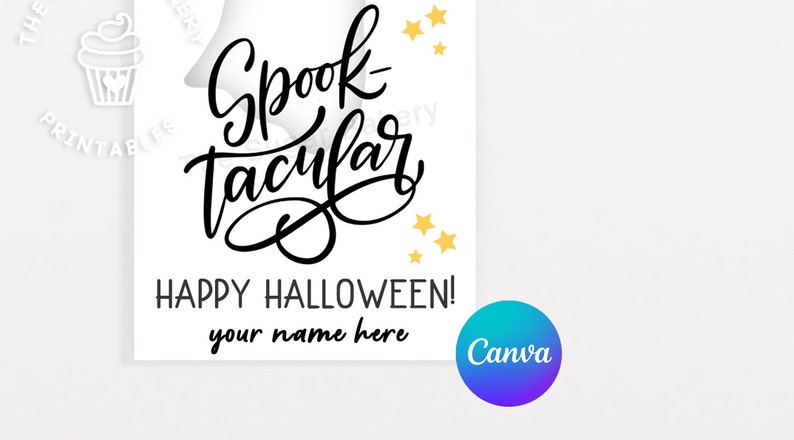 Printable Happy HALLOWEEN Gift Tag, Editable Halloween Favor Tag for ...