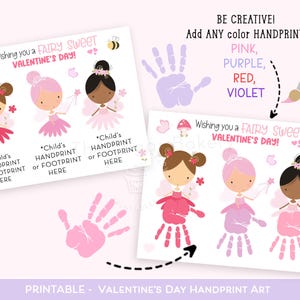 Valentine FAIRY Handprint Art Printable Valentine Crafts for Kids ...