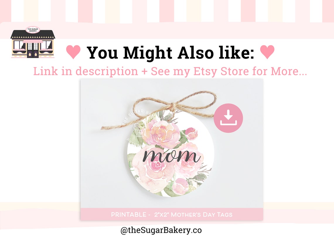 Printable Mom Gift Tags, Happy Mother's Day Tag, MOTHER'S Day Hydrangea ...