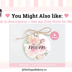 Printable Mom Gift Tags, Happy Mother's Day Tag, MOTHER'S Day Hydrangea ...