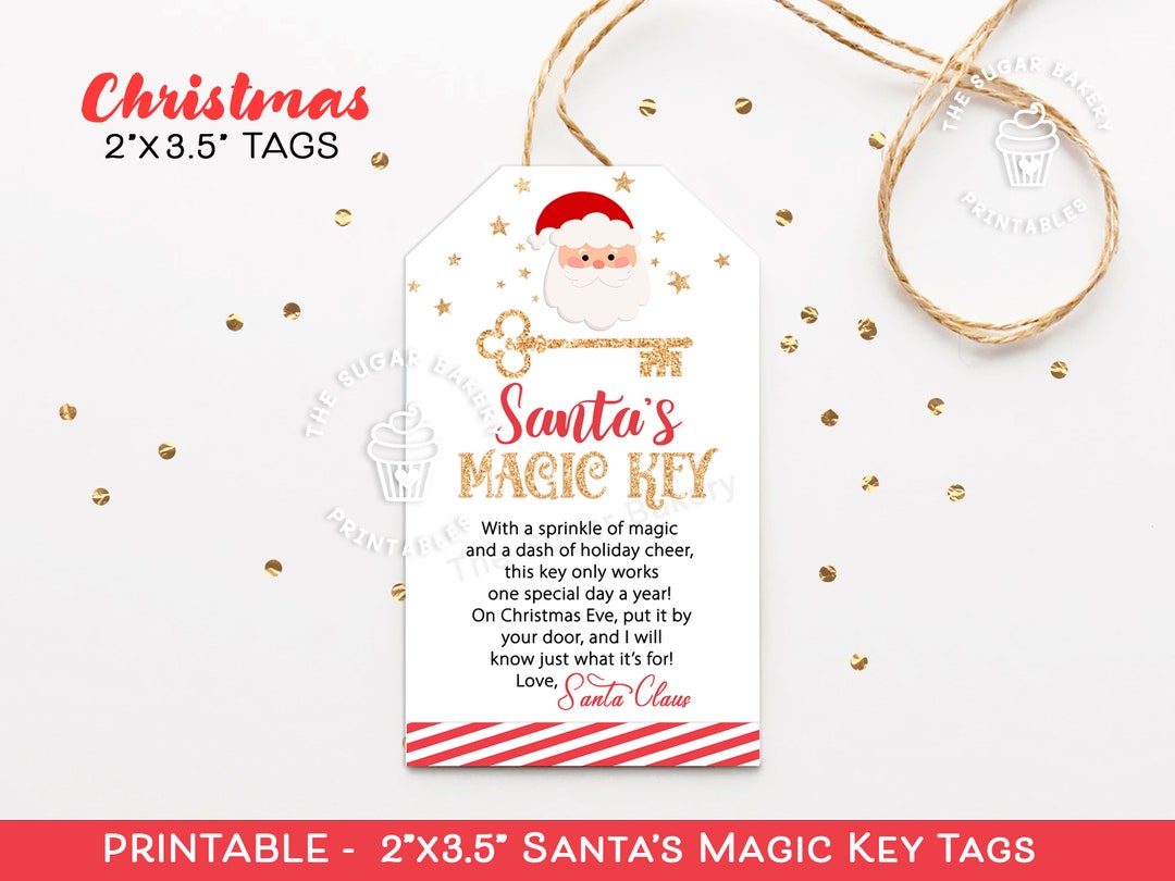 Santa's Magic Key Tags Printable, Magical Christmas Eve Key for Santa ...