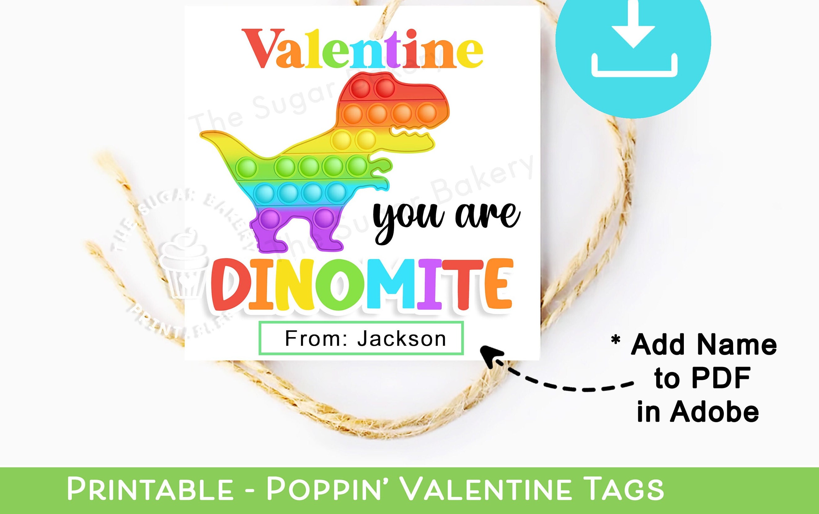You Are DINO-MITE Valentine Tags, Printable Poppin' Gift TAGS, Dinosaur ...