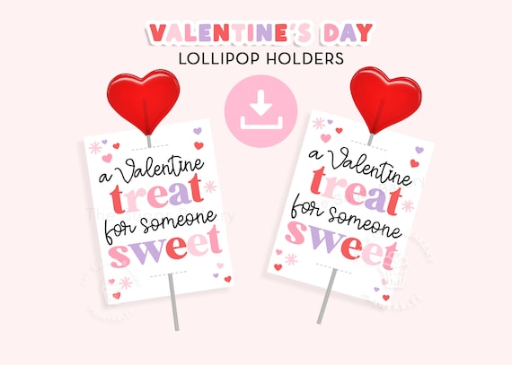 Printable Valentine Lollipop Holder Ballerina Valentine's Day Cards