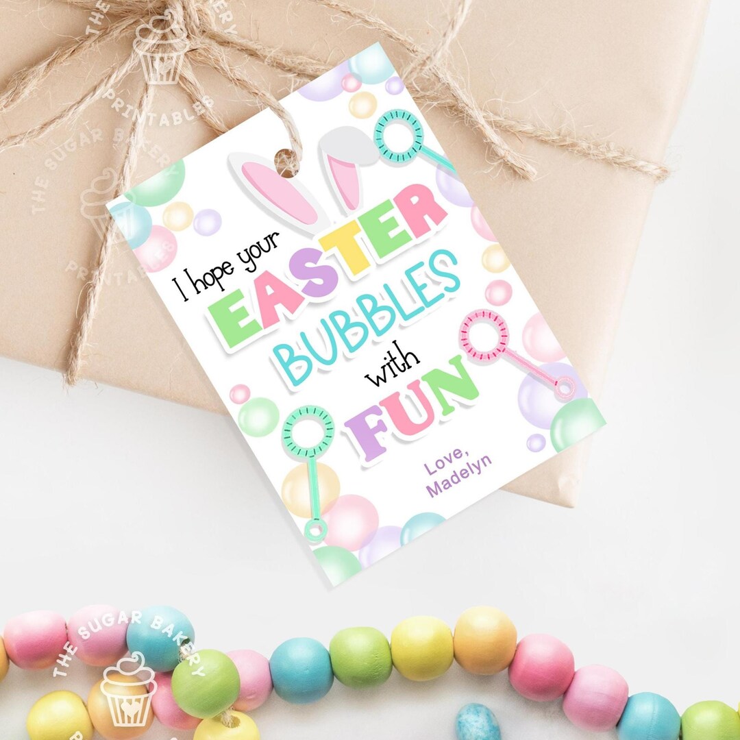 Easter Bubble Tags, Hope Easter BUBBLES With FUN, BUBBLES Tag ...