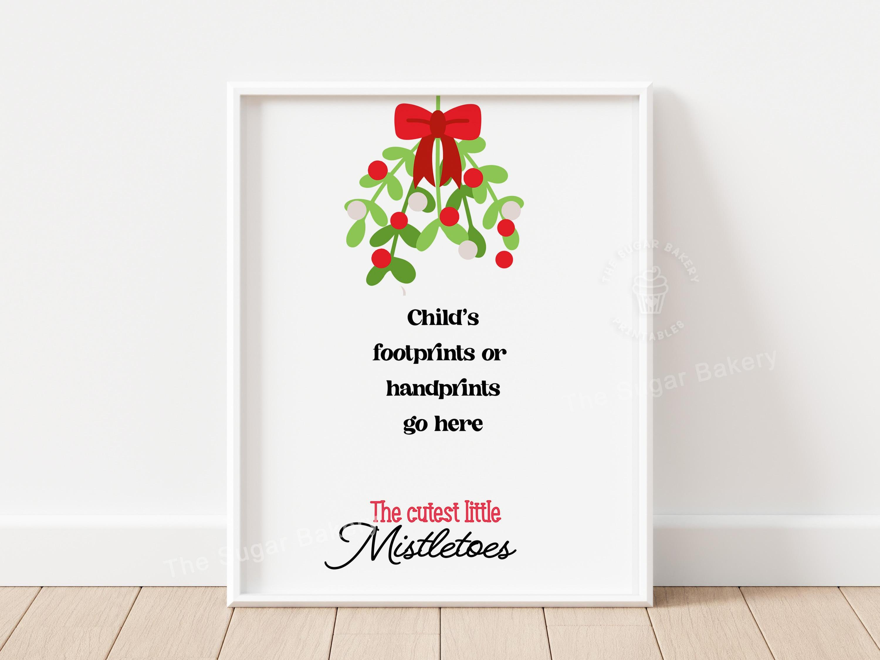 Mistletoes Footprint Art, Christmas Mistletoe Art, Mistletoes Craft ...
