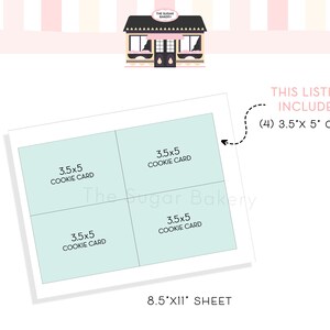 Printable PYO COOKIE Card Instructions, Instant Download Paint Your Own ...
