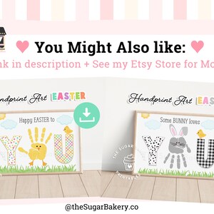 Easter HANDPRINT ART, Printable Bunny & Chick Handprint Craft, Art ...