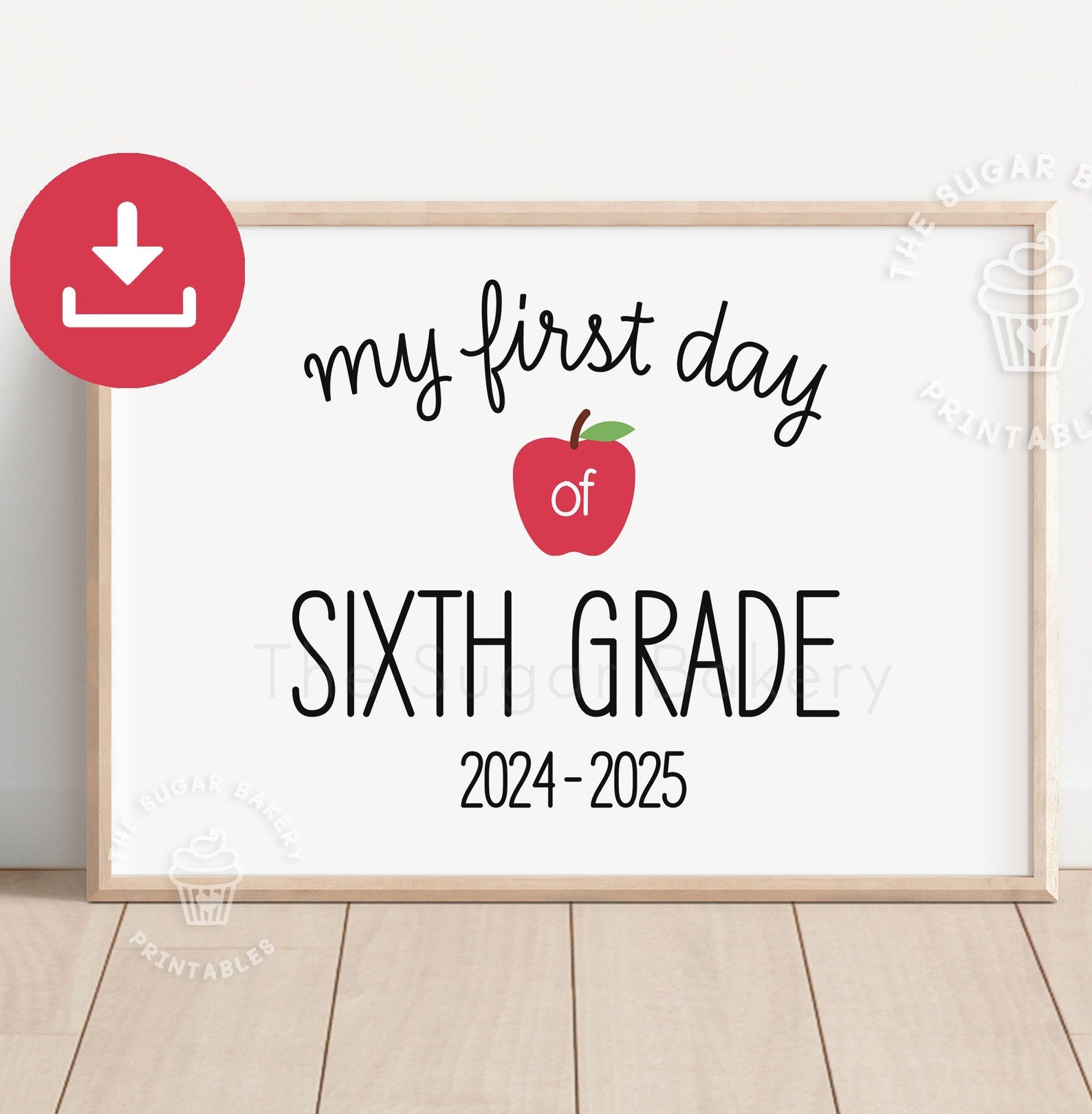 First Day of SIXTH Grade Sign, PRINTABLE Back to School 6th Grade Sign ...