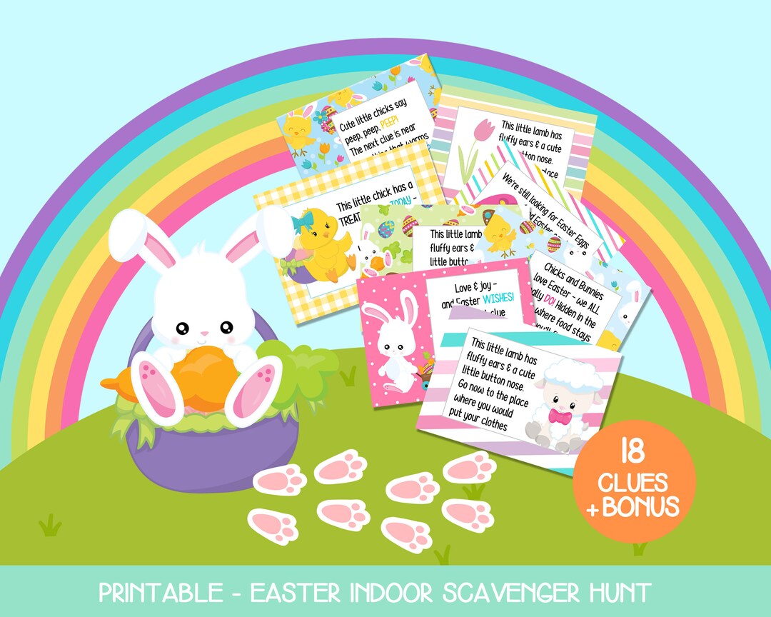 Easter SCAVENGER Hunt for Kids, Printable Easter TREASURE HUNT, Easter ...