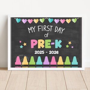 First Day of Pre-k Sign Printable Prek Back to School Sign Digital ...