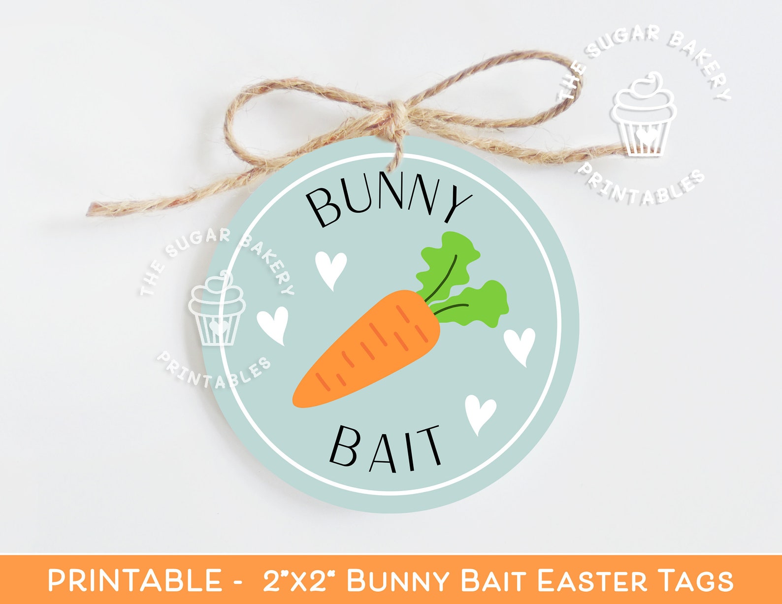 Printable Bunny Bait Tag, EASTER COOKIE TAG, Blue Bunny Bait Tag ...