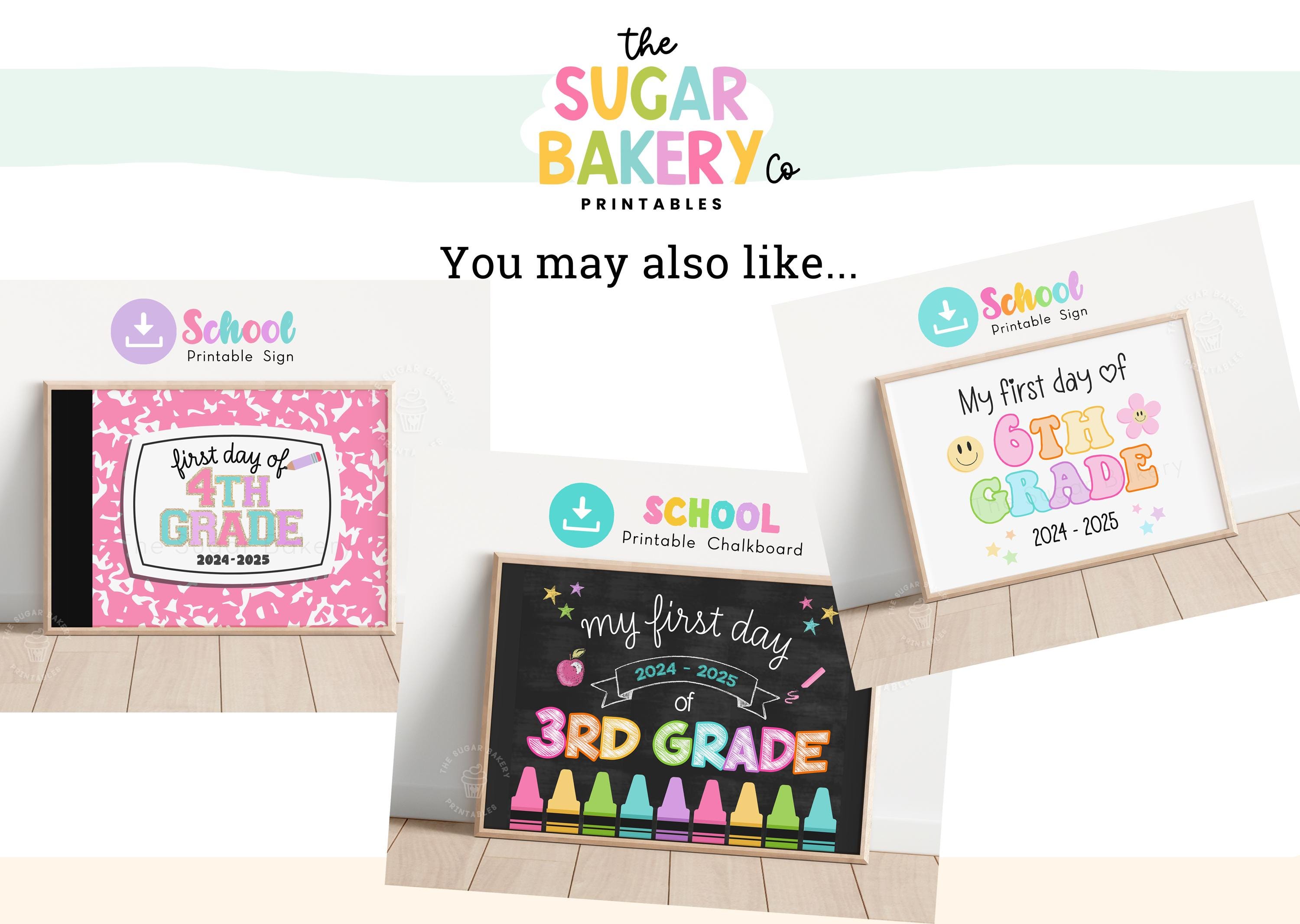 First Day of 5th Grade Sign, Retro 5th Grade Sign Printable, 1st Day of ...