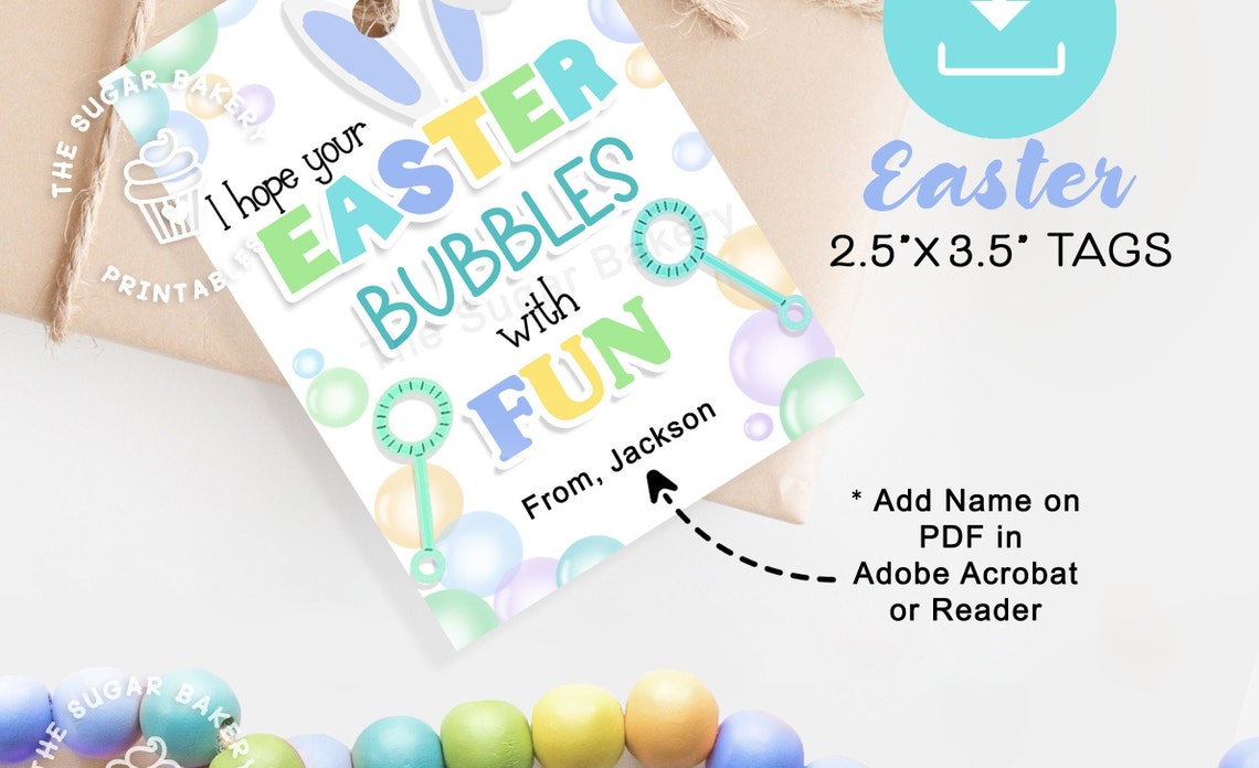 Easter Bubble Tags Hope Easter BUBBLES With FUN BUBBLES Tag Classroom ...
