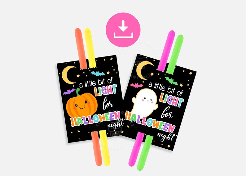 Halloween Glow Stick Tags, A Little Light for Halloween Night ...