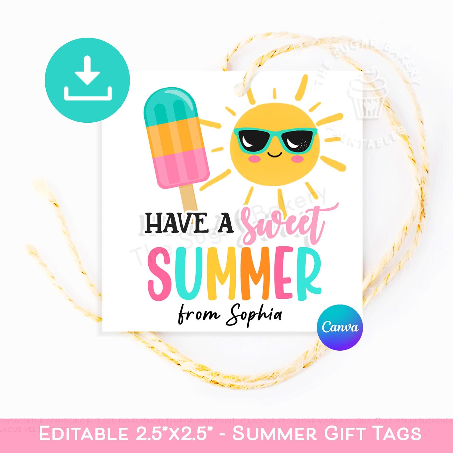 Have a SWEET SUMMER Tag Printable Popsicle Ice Cream Pop Treat Tag End ...
