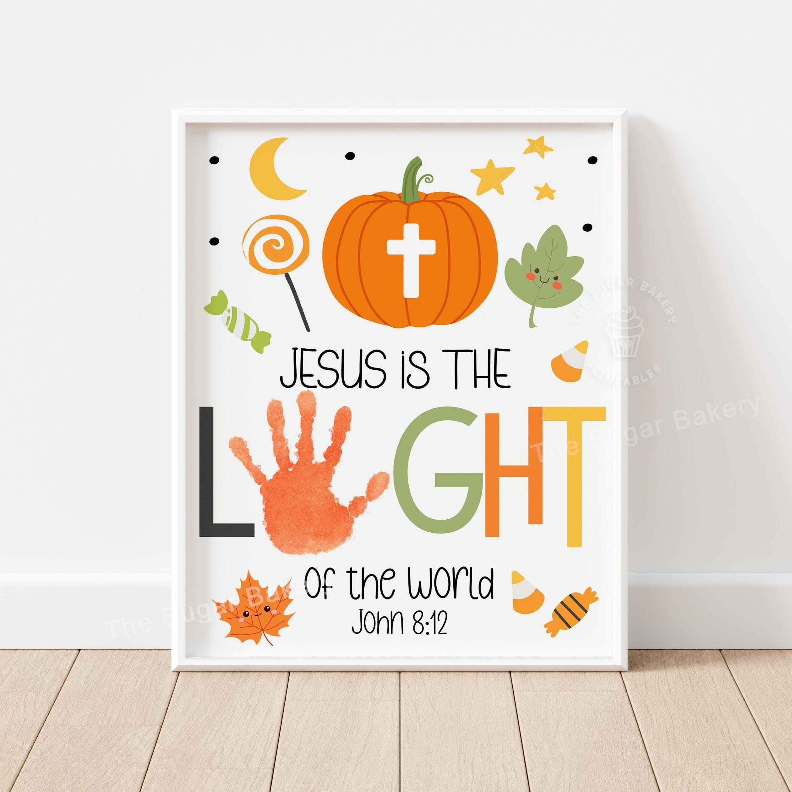 Christian Fall Handprint Art Jesus is the Light of the World Handprint ...
