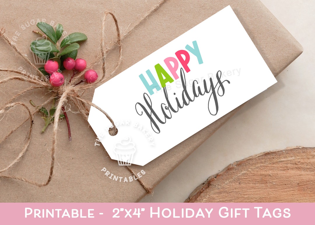 Happy Holidays Gift Tags, Holiday Gift TAGS, Holiday Gift for Teacher ...