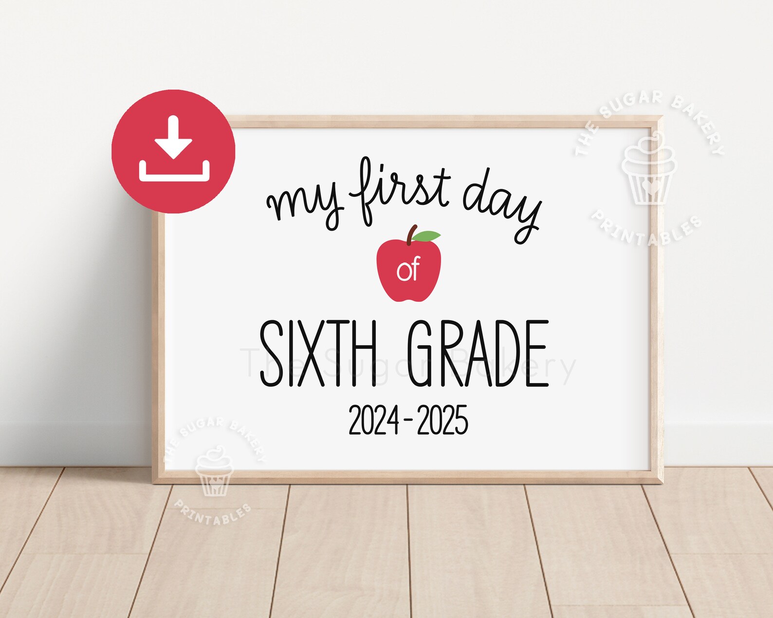 First Day of SIXTH Grade Sign, PRINTABLE Back to School 6th Grade Sign ...