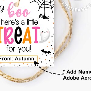 Printable Halloween Cookie Tags, Hey BOO Sweet Treat Tag, Ghost Boo ...