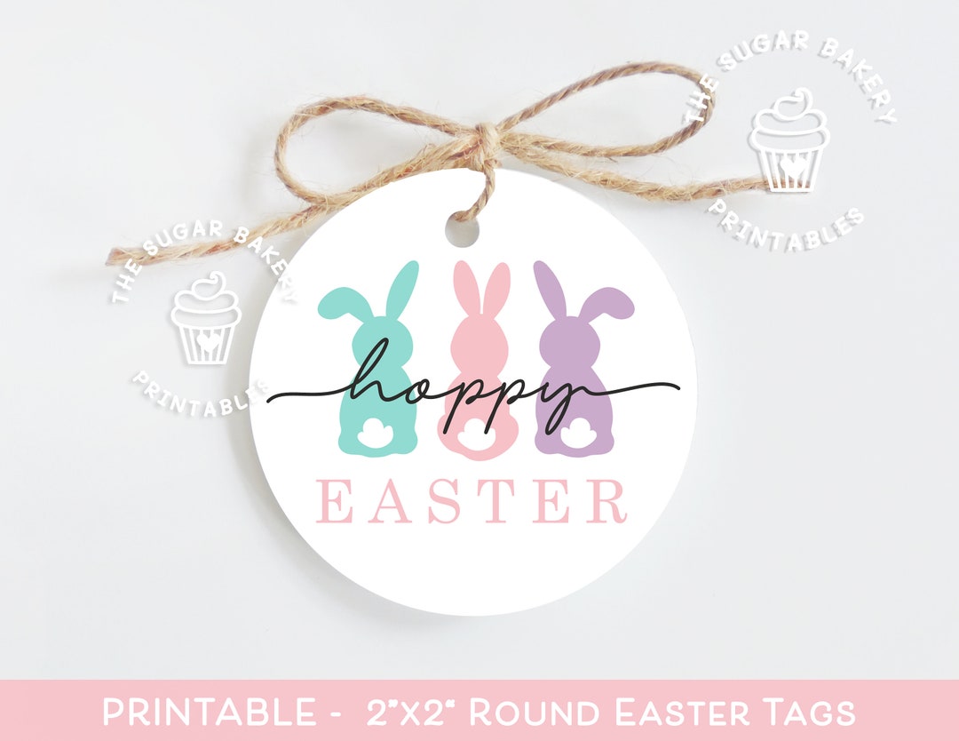 HOPPY Easter Tags, Happy Easter Bunny Tags, Easter COOKIE TAGS ...