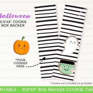 Printable Halloween Cookie Box Backers, Polka Dot & Stripes 10.5"x3 ...