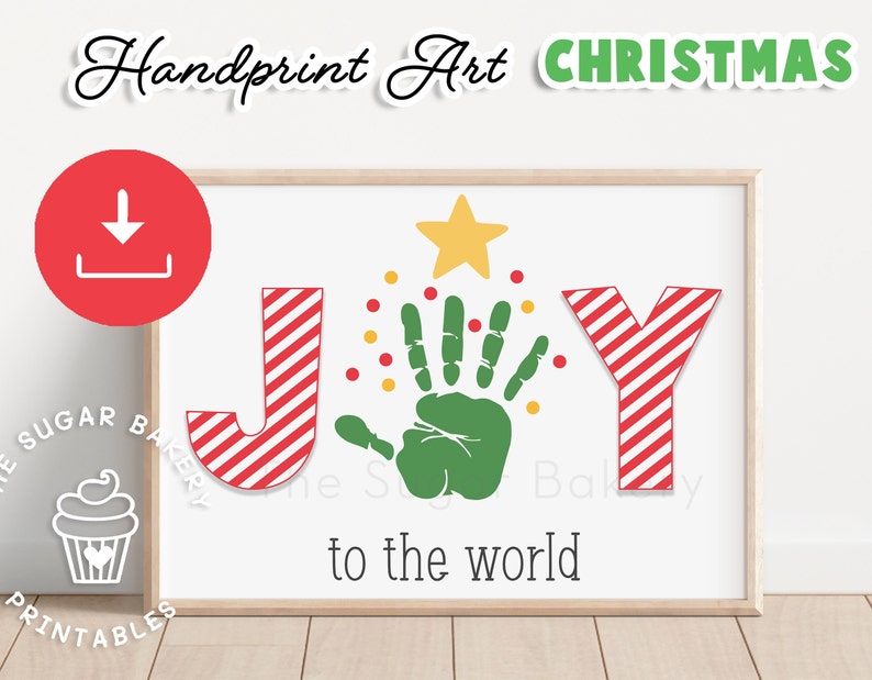 JOY Christmas Tree Handprint Art Preschool Handprint Art - Etsy