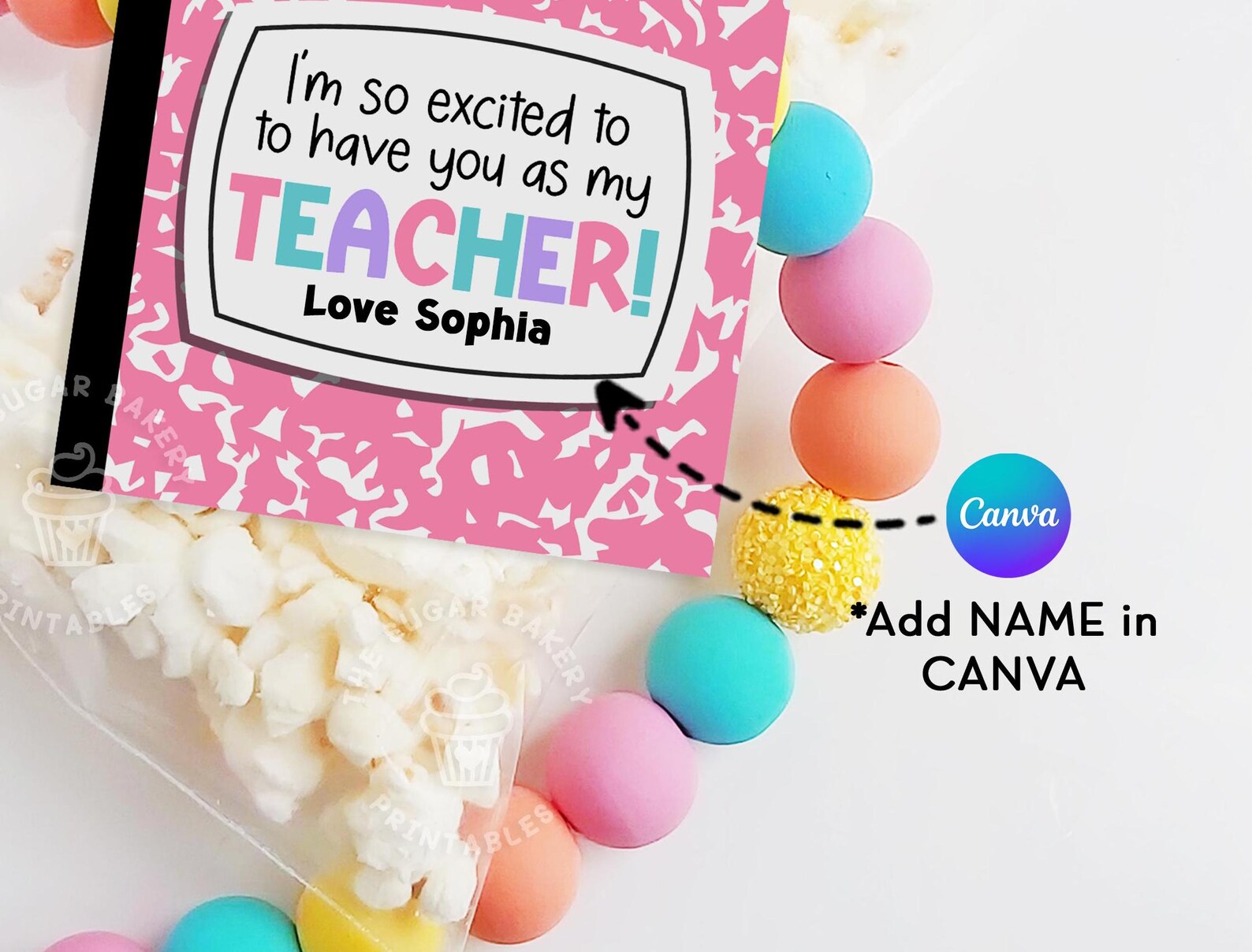 First Day of School Teacher Gift Tag From Student, EDITABLE Teacher ...