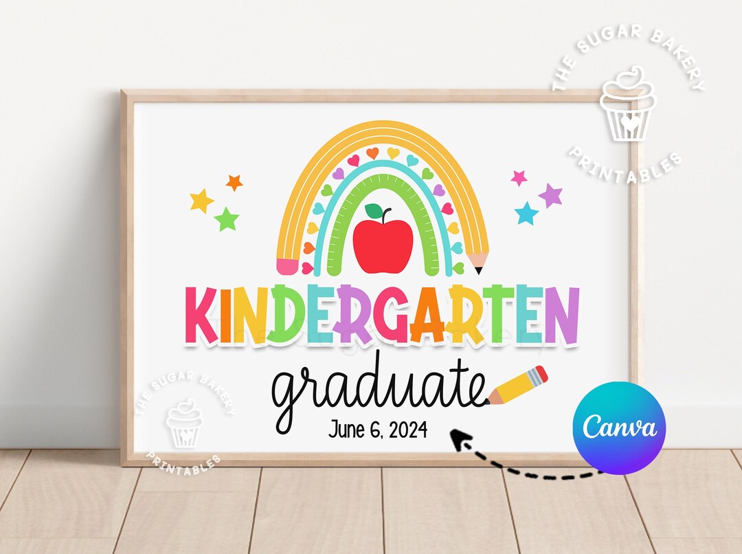 LAST Day of KINDERGARTEN Sign, Kindergarten GRADUATE, Editable Last Day ...