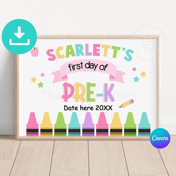 First Day of Pre K - Etsy