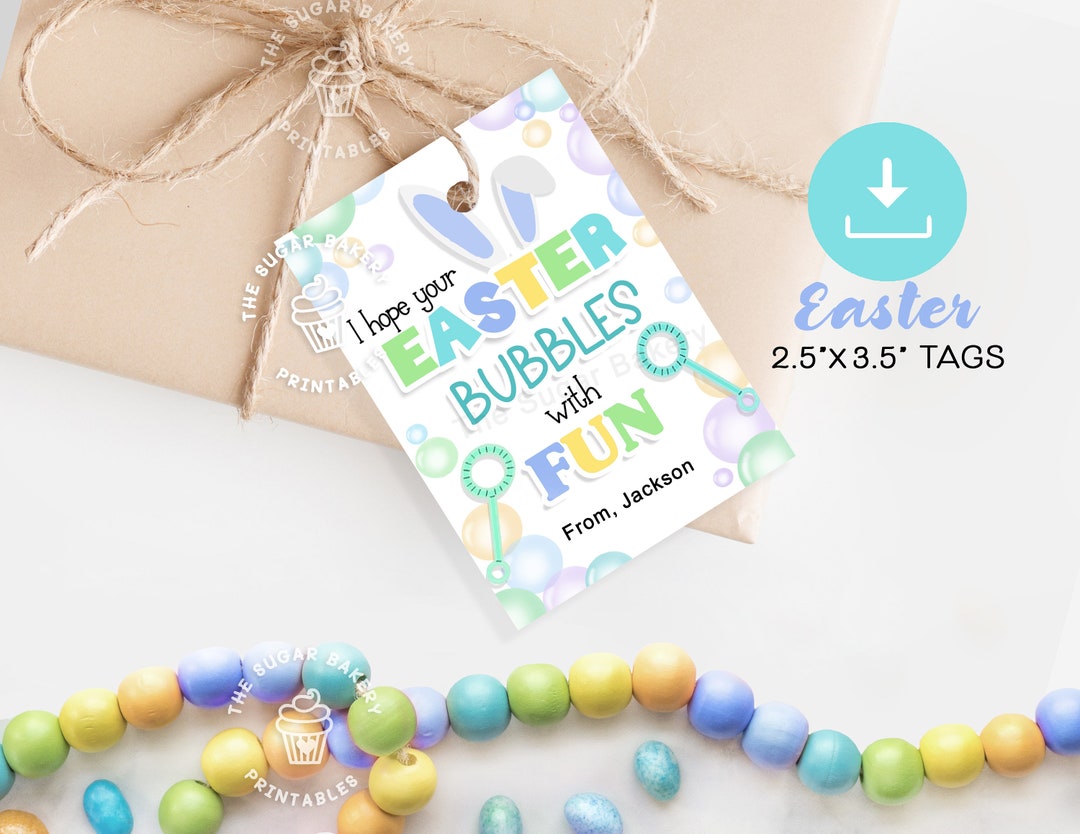 Easter Bubble Tags, Hope Easter BUBBLES With FUN, BUBBLES Tag ...