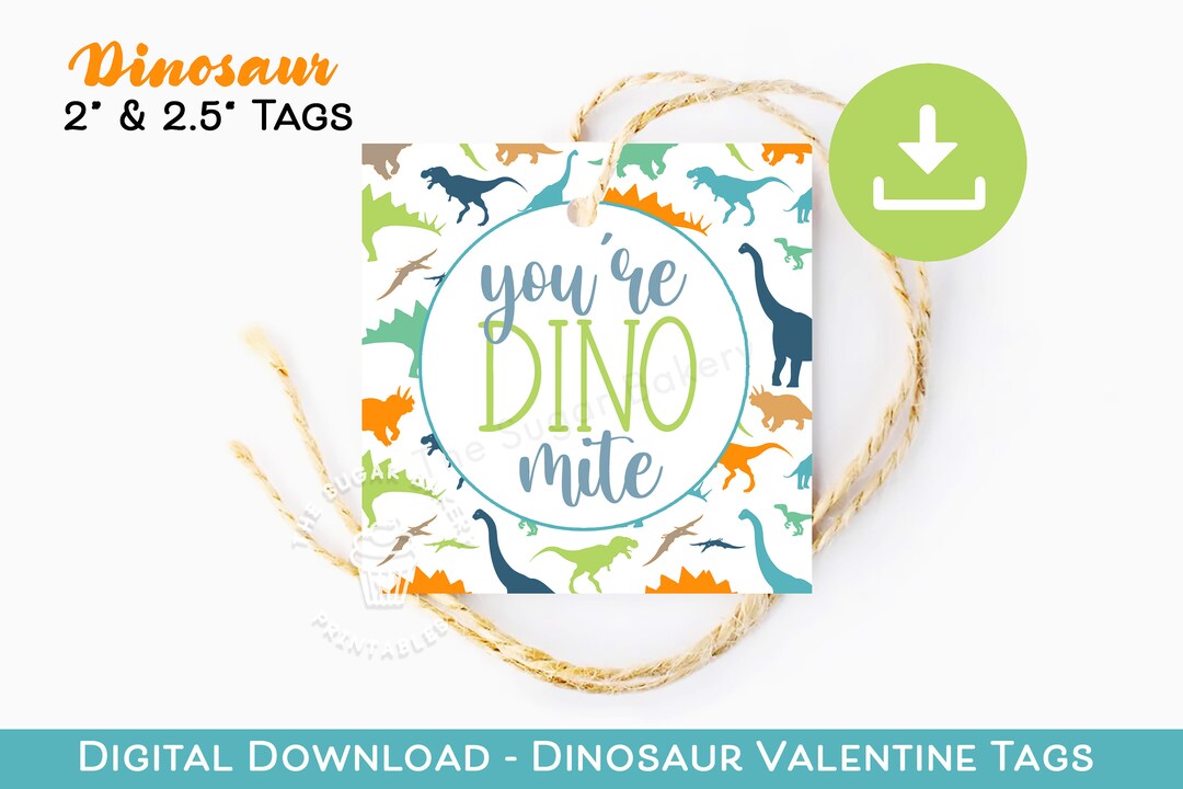 You Are DINO-MITE Treat Tag Printable DINOMITE Gift Tag Dino - Etsy