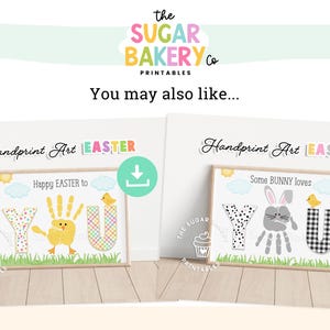 Easter HANDPRINT ART, Printable Easter Bunny Handprint Craft, Easter ...