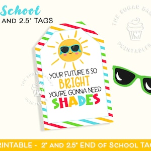 End of the Year Sunglasses GIFT TAGS, 'your Future is so Bright, You're ...