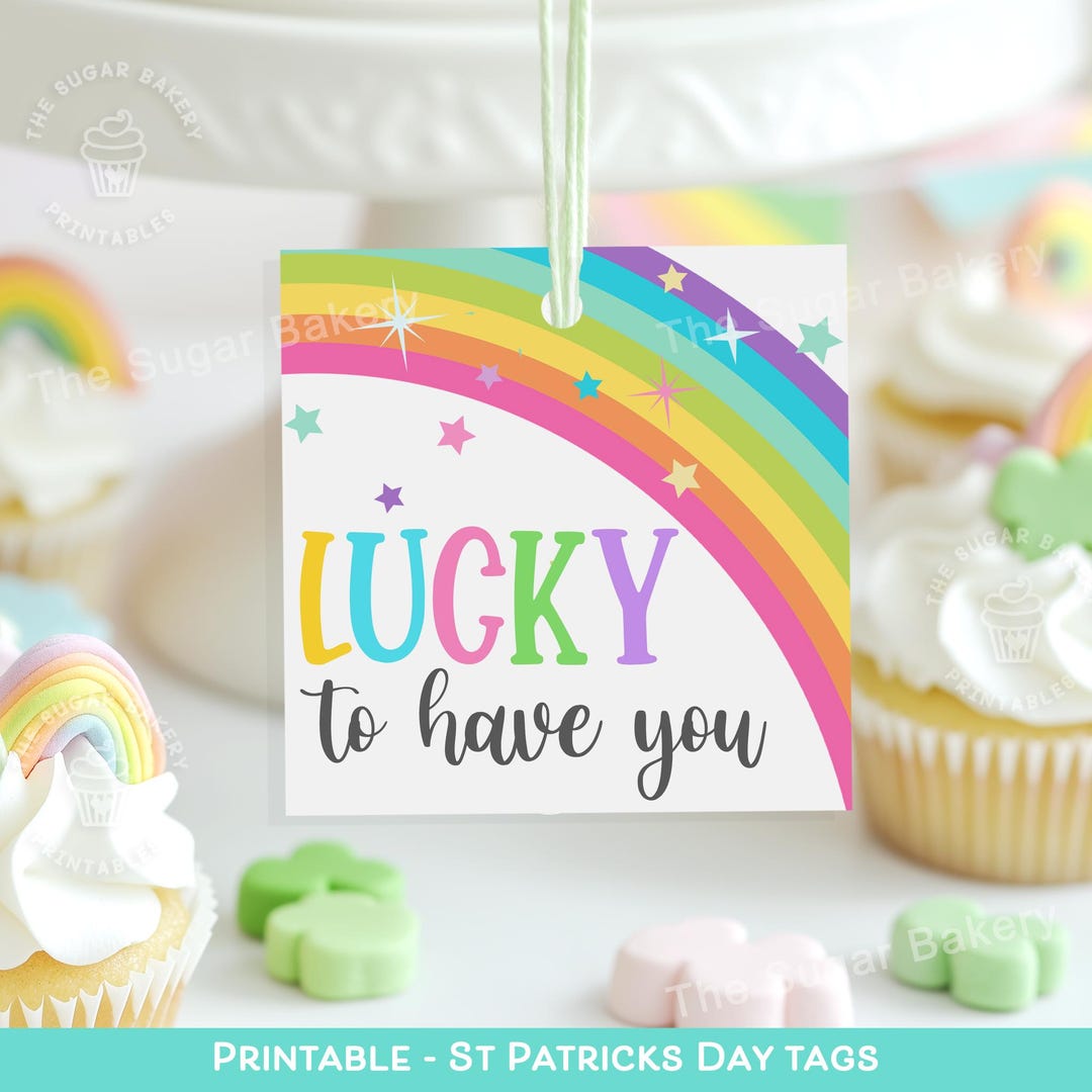 LUCKY to Have YOU Tags, St Patricks Day Rainbow Tags, Lucky Charm ...