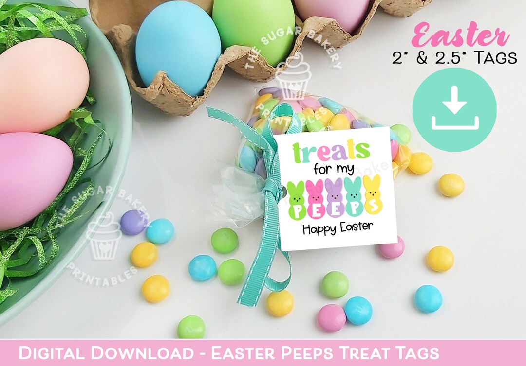 Treats for My PEEPS TAGS EASTER Peeps Cookie Tags Easter - Etsy UK