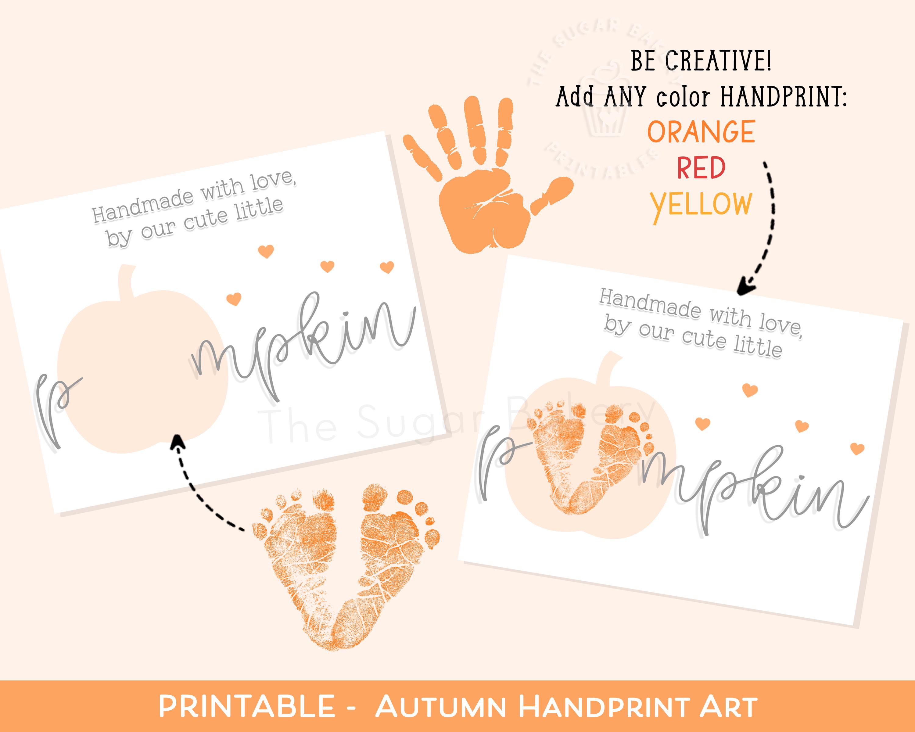 Our Cute Little Pumpkin Footprint Art Printable Fall Baby Craft First ...