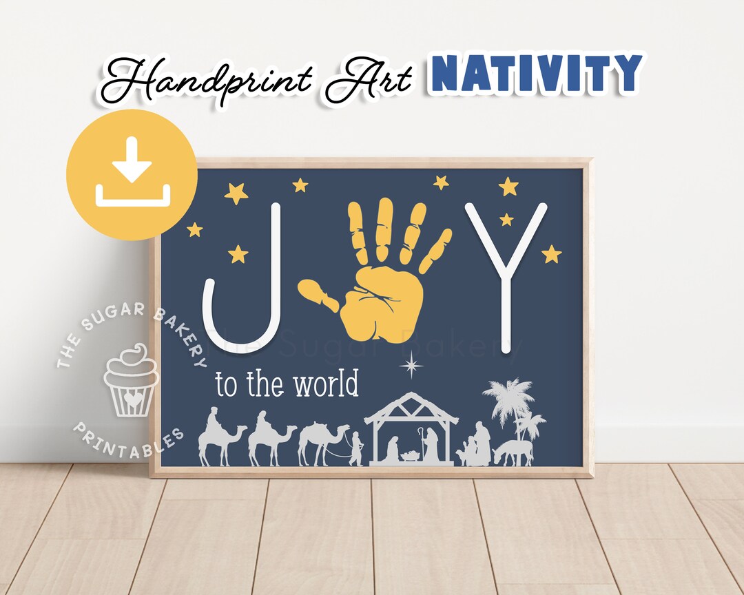 Christmas NATIVITY Handprint Art JOY to the World Sunday - Etsy Canada
