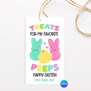 Treats for My PEEPS TAG Editable EASTER Peeps Gift Tags Peeps Treat ...
