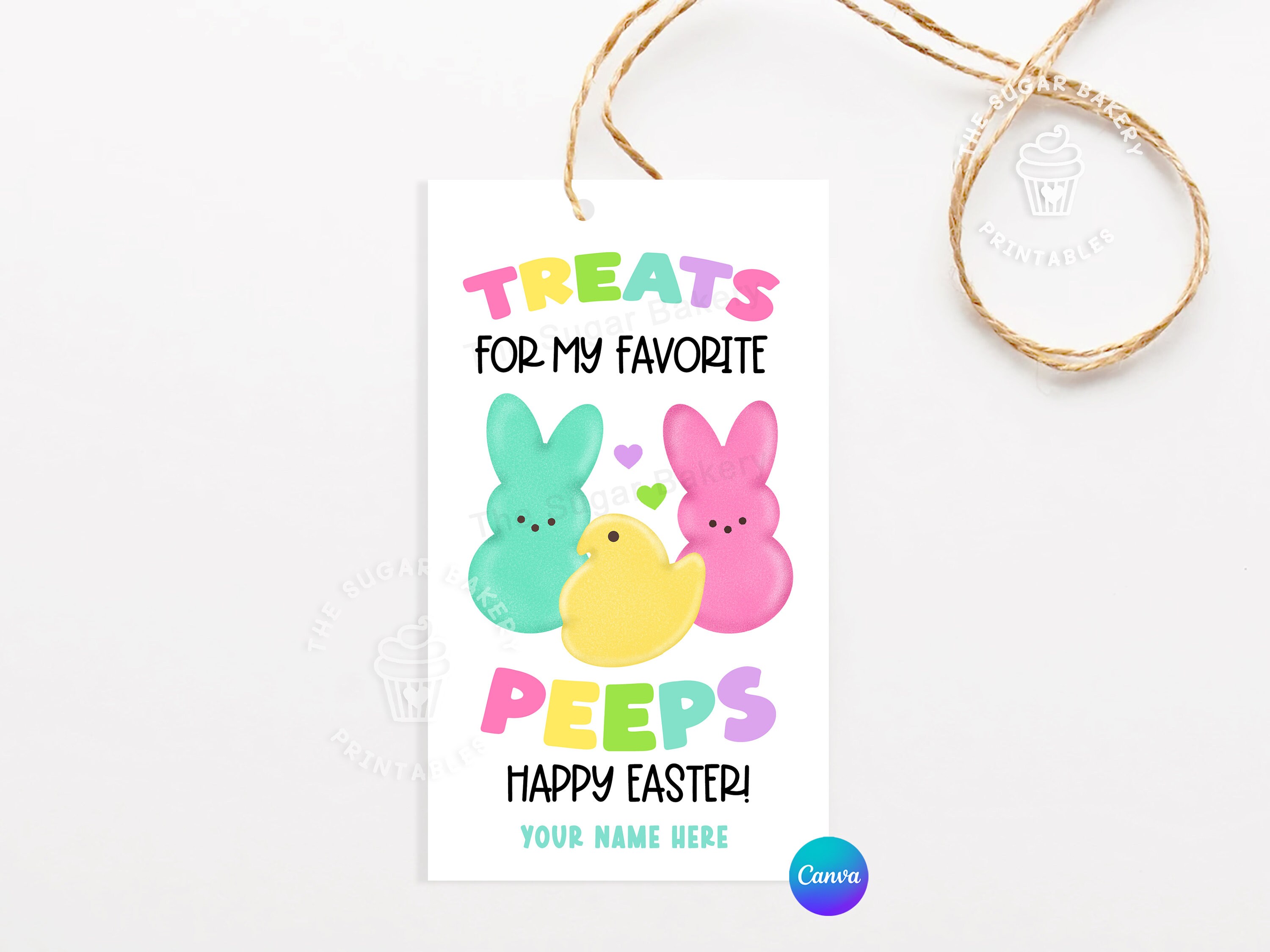 Treats for My PEEPS TAG Editable EASTER Peeps Gift Tags Peeps Treat ...